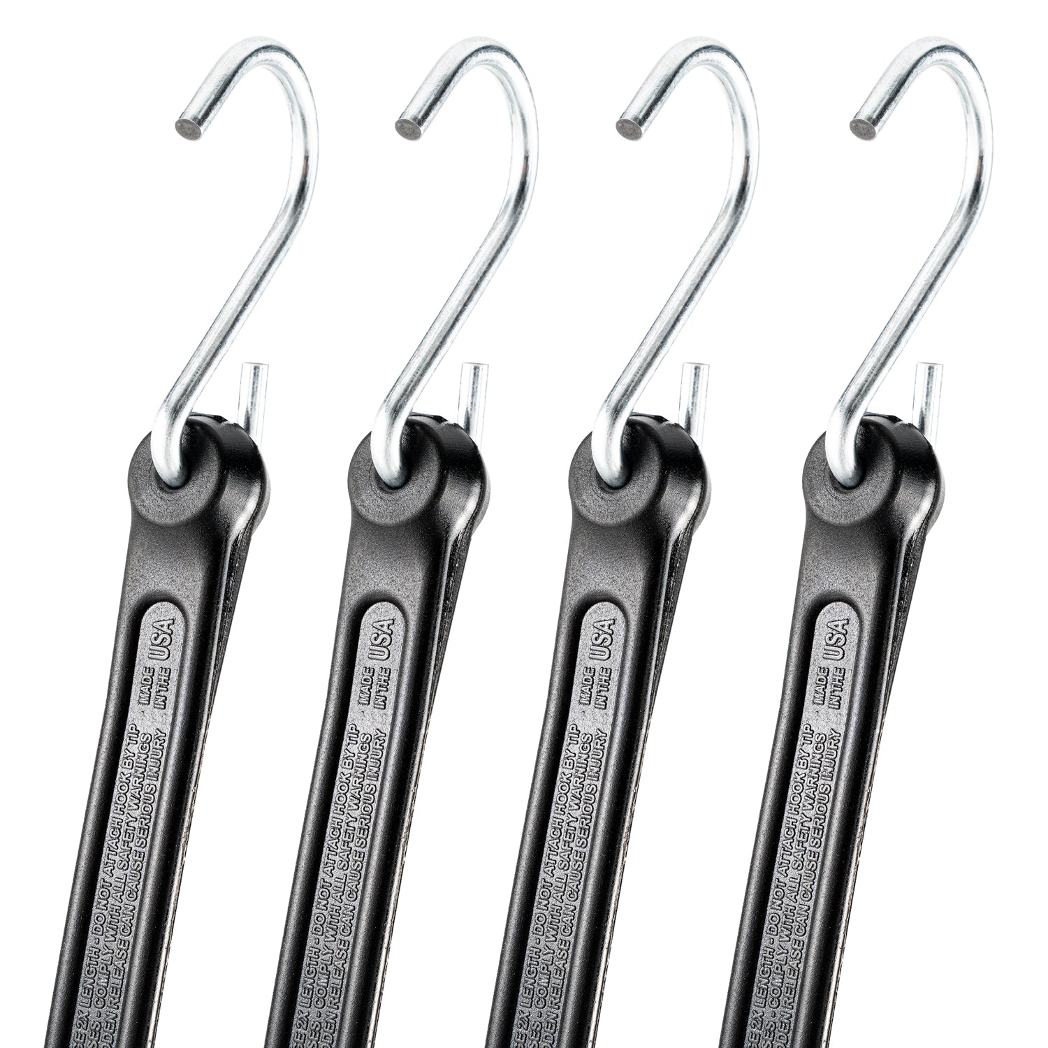 12" Heavy Duty Polyurethane Bungee Strap 4 Pack